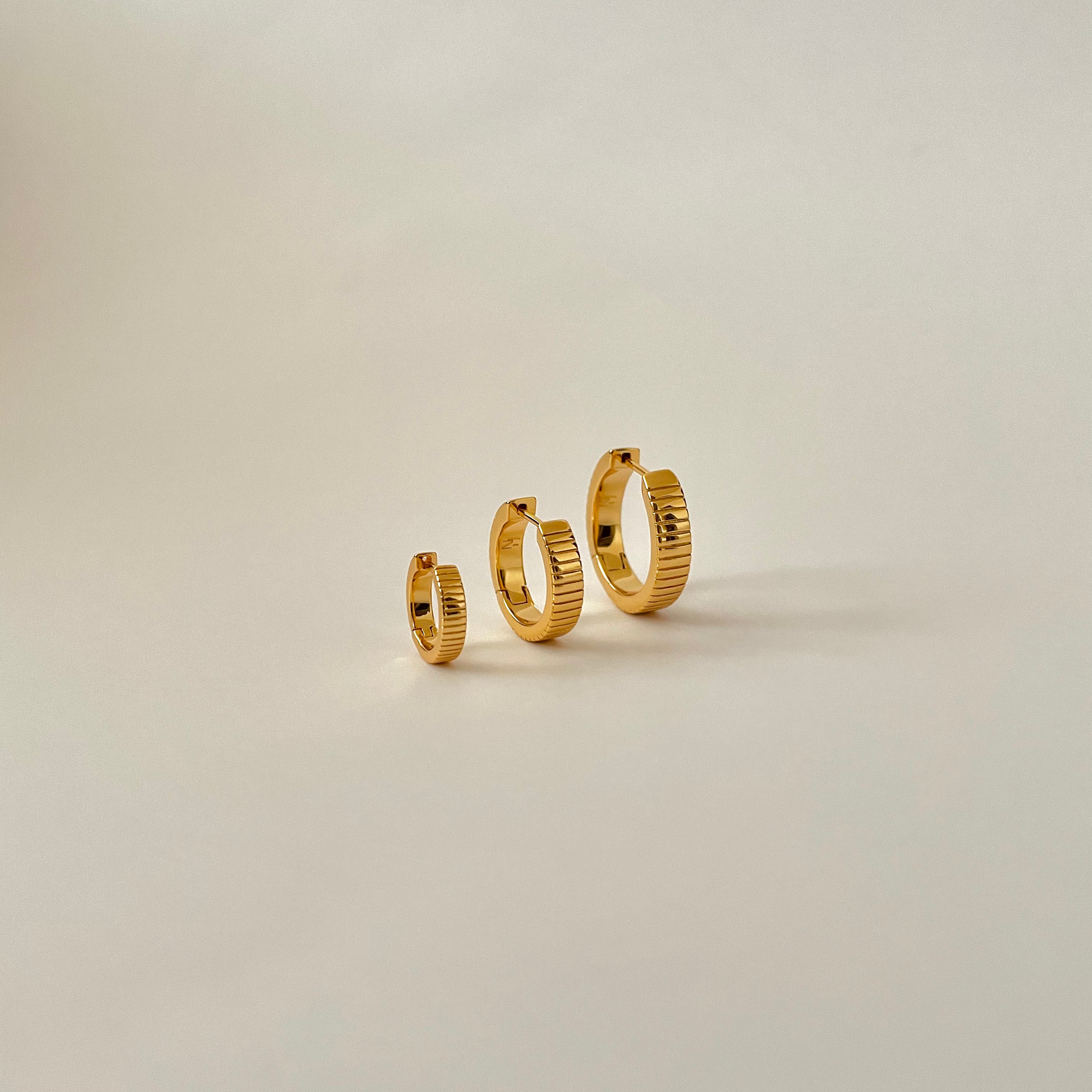 Ribbed Honey Hoops – Namaste Jewelry Canada